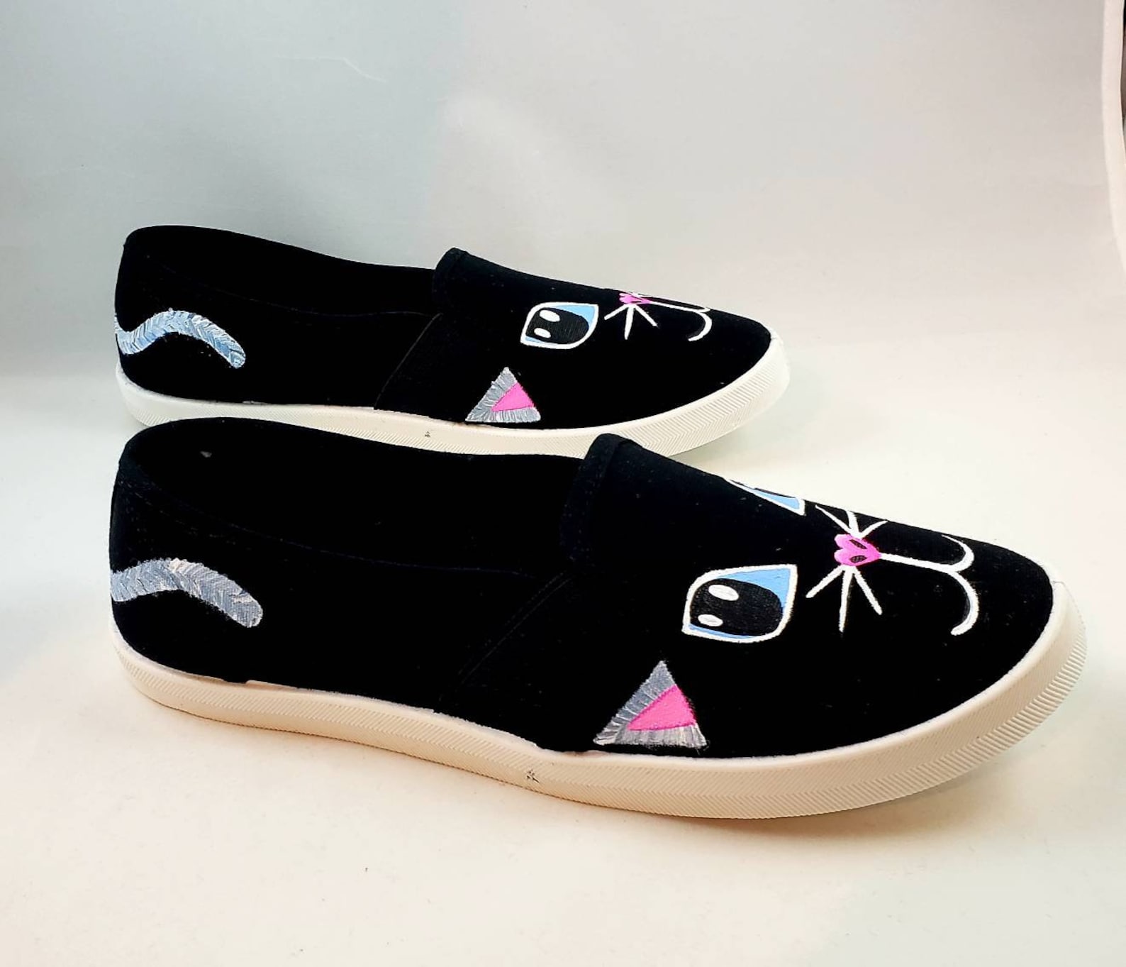 Hand PAINTED CAT SHOES Cat Face Baby/toddler Child/youth | Etsy