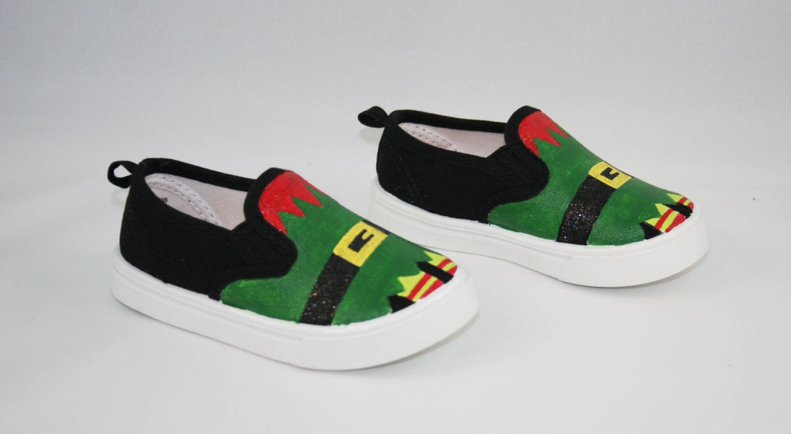 Hand PAINTED ELF SHOES, Christmas Shoes, Baby/toddler, Child/youth, and ...