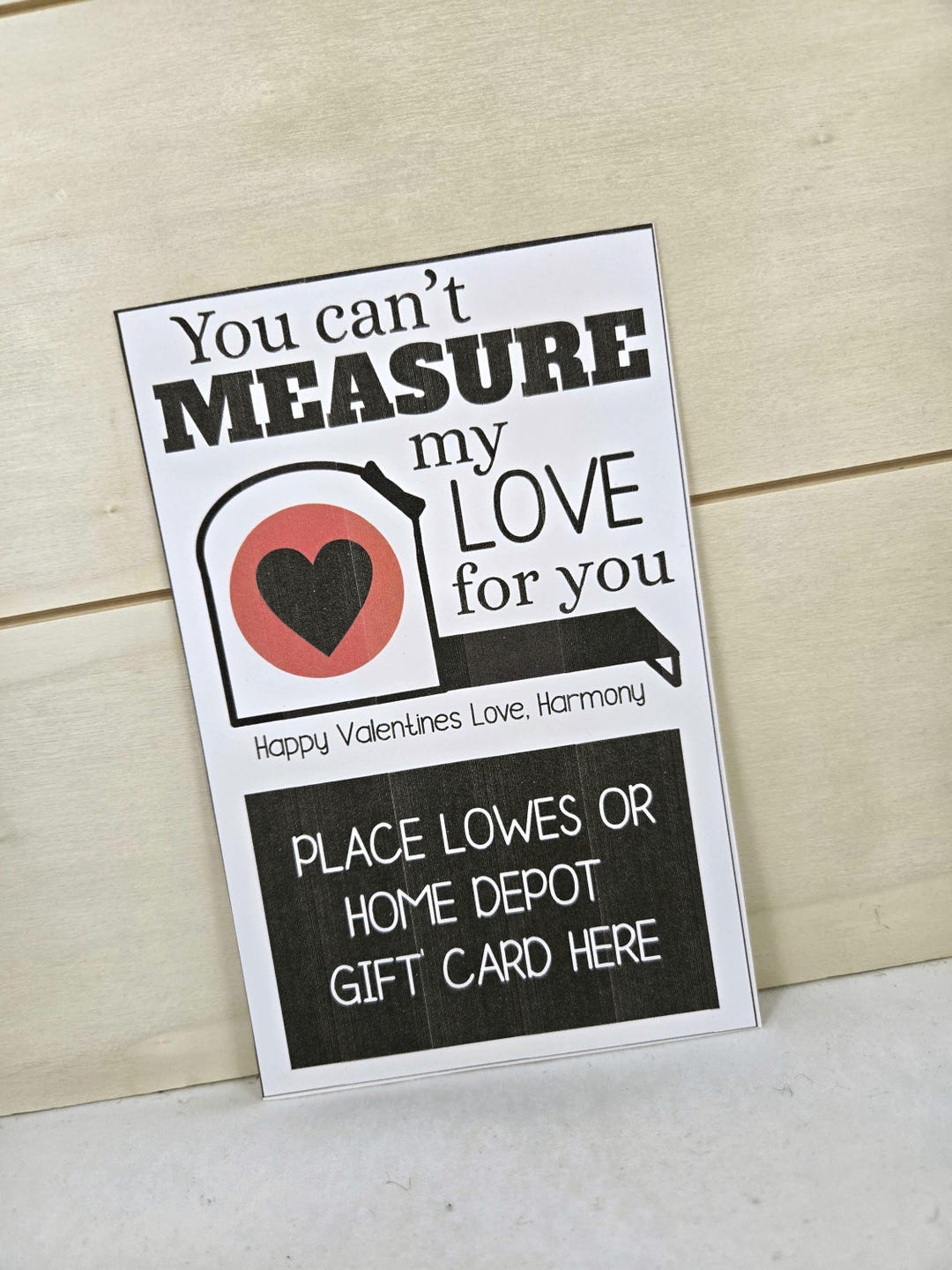 EDITABLE VALENTINES GIFT Card Holder for Men, Lowes or Home Depot Gift ...