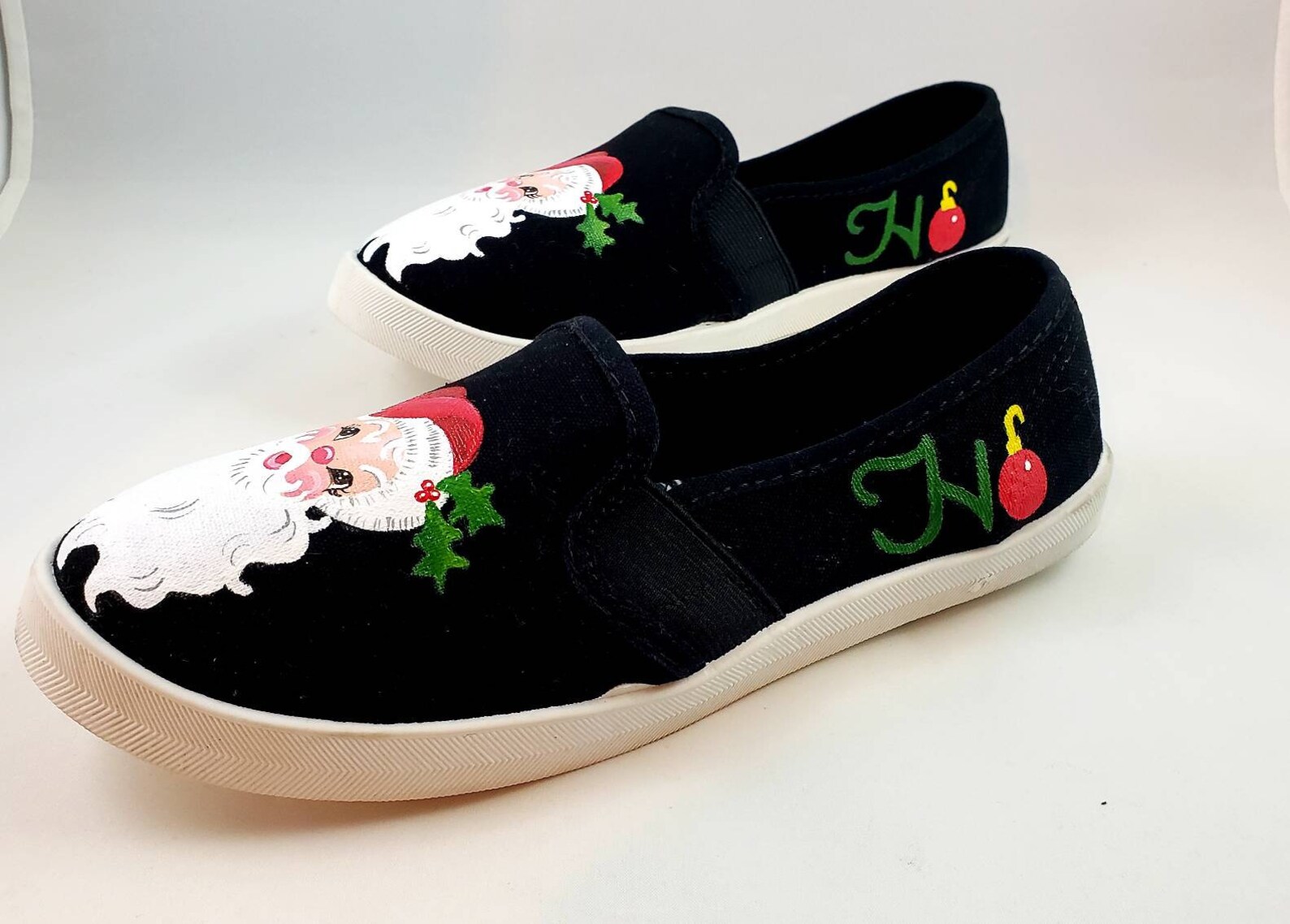 HAND PAINTED CHRISTMAS Shoes, Santa Shoes, Baby/toddler, Child/youth ...
