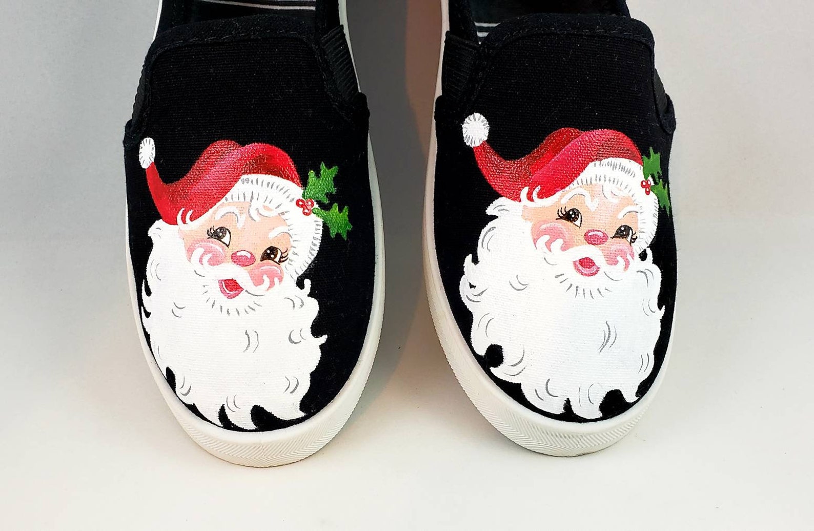 HAND PAINTED CHRISTMAS Shoes, Santa Shoes, Baby/toddler, Child/youth ...