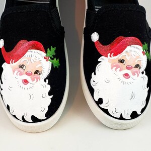 HAND PAINTED CHRISTMAS Shoes, Santa Shoes, Baby/toddler, Child/youth ...