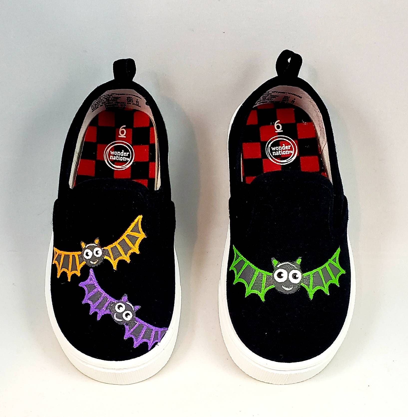 Hand PAINTED HALLOWEEN SHOES bat shoes baby toddler | Etsy
