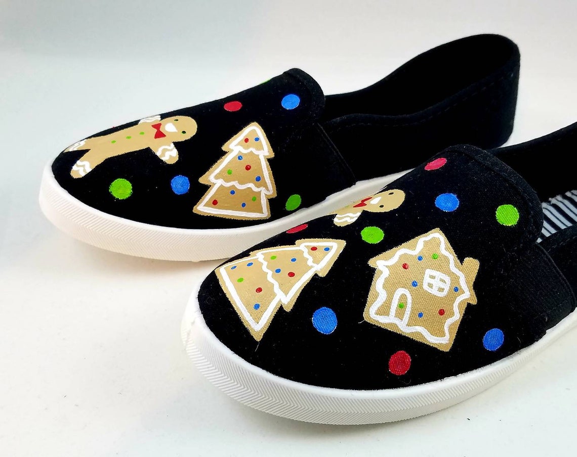 Hand PAINTED GINGERBREAD SHOES Gingerbread Man Shoes Baby/ - Etsy