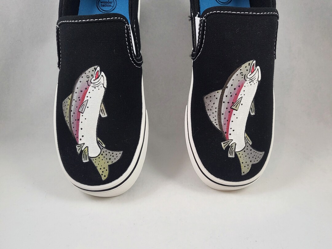 Hand PAINTED Fish SHOES, Rainbow Trout Shoes, Fisherman Shoes, Baby ...