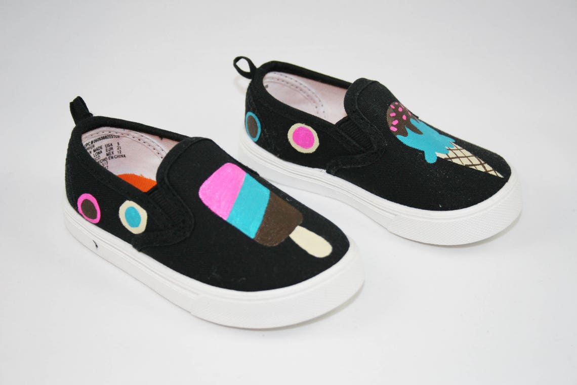 HAND PAINTED Ice Cream SHOES, Baby/toddler, Child/youth, and Womens ...