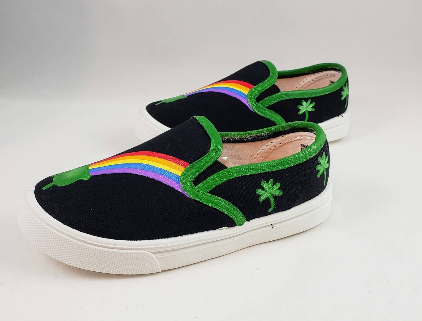 Hand PAINTED ST PATRICKS Day Shoes, Shamrock Shoes, Rainbow Shoes, Baby ...