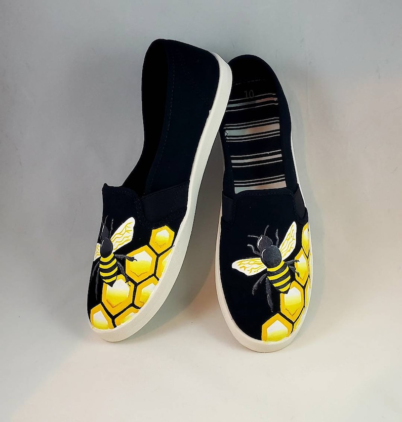 Hand PAINTED BEE SHOES Honey Comb Shoes Baby Toddler - Etsy