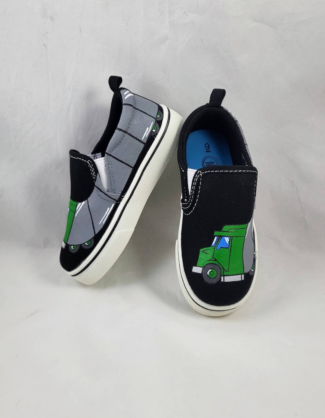 Hand PAINTED SHOES Big Rig, Semi Truck Shoes Baby, Toddler, Child ...