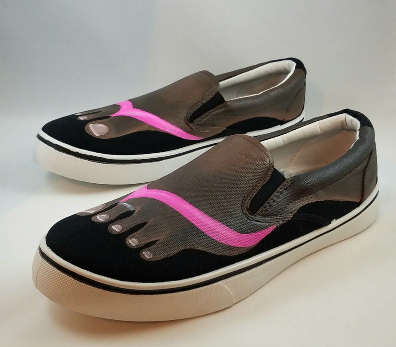Hand PAINTED FLIP FLOP Tennis Shoes Brown Feet Shoes - Etsy
