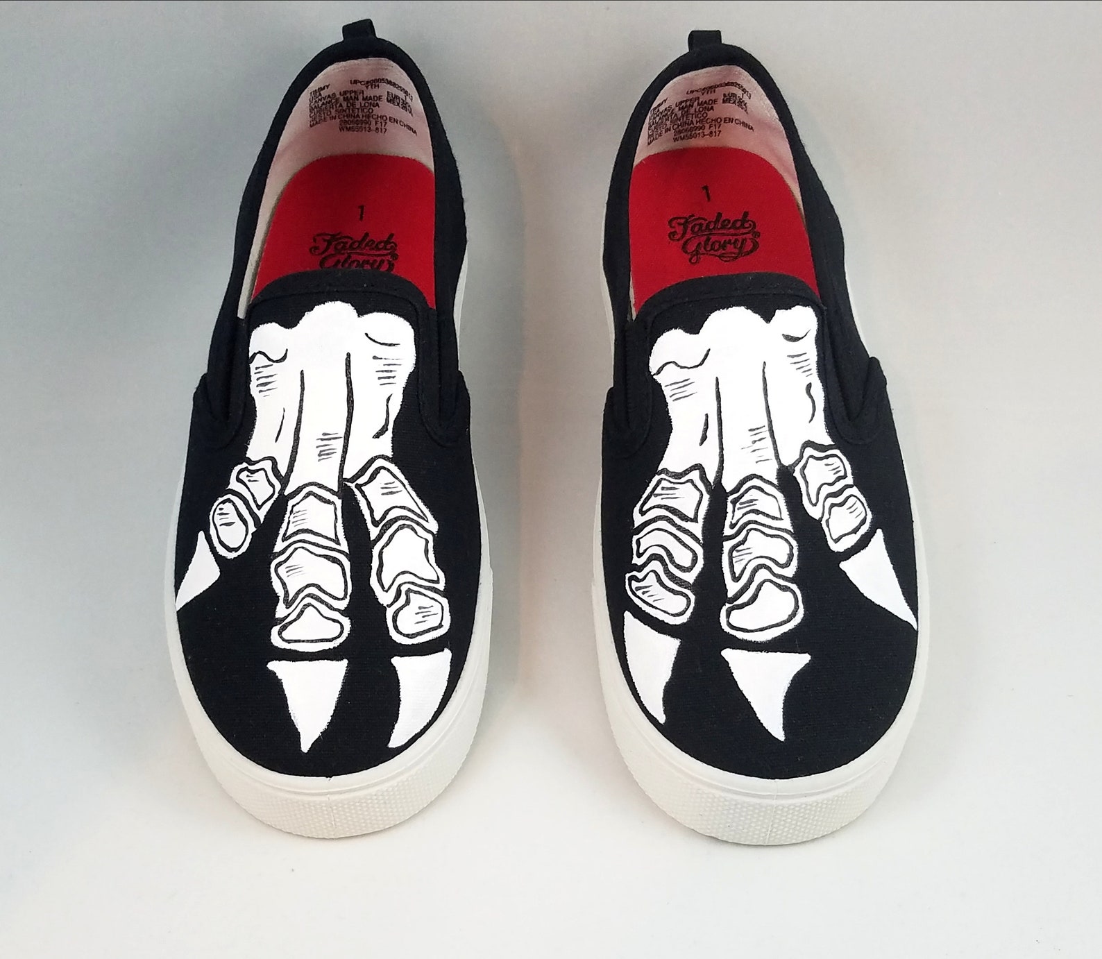 Hand Painted DINOSAUR FEET SHOES Dinosaur Skeleton Shoes - Etsy