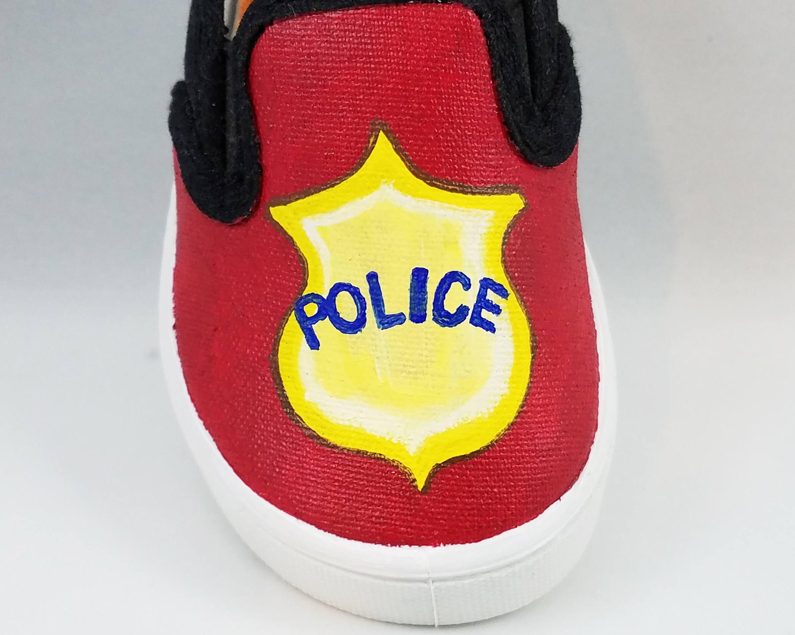 HAND PAINTED POLICE Shoes Cop Shoes Baby/toddler - Etsy