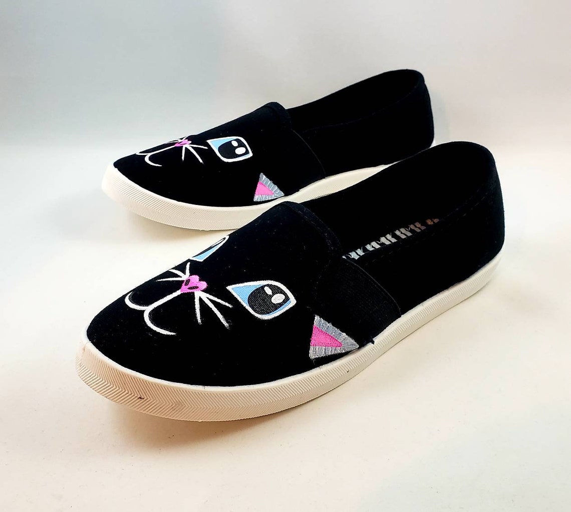 Hand PAINTED CAT SHOES Cat Face Baby/toddler Child/youth | Etsy