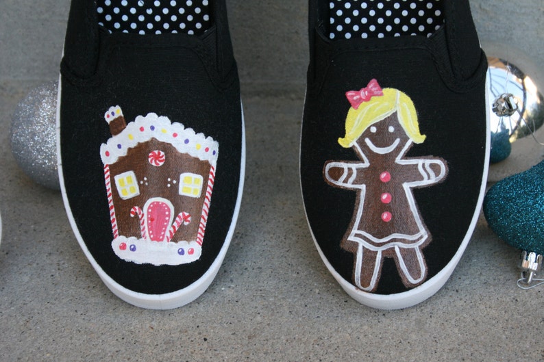 Hand PAINTED CHRISTMAS SHOES Gingerbread Girl Shoes - Etsy