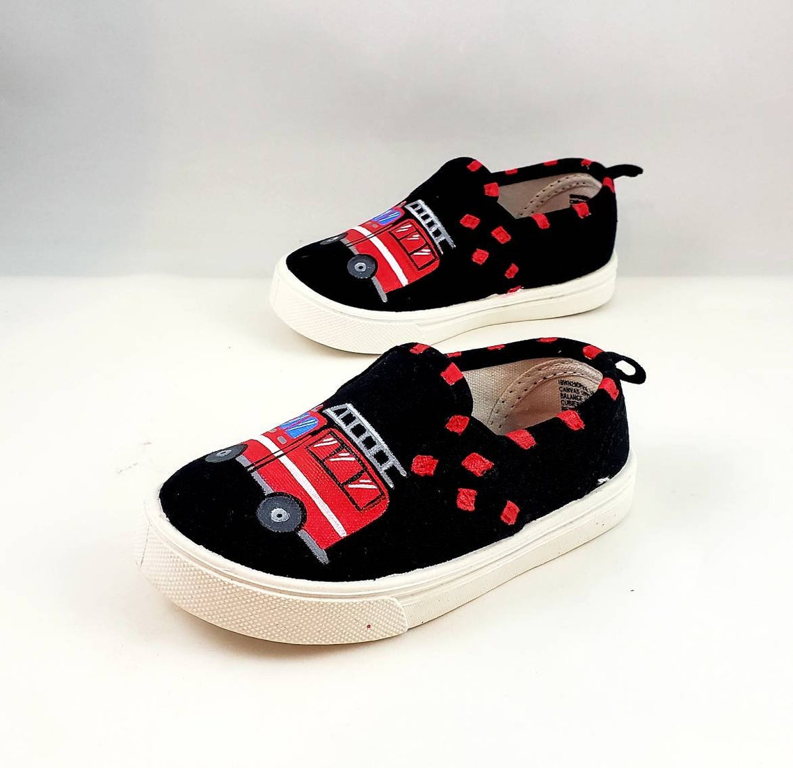 Hand PAINTED FIRETRUCK SHOES Firefighter Shoes, Baby, Toddler, Child ...