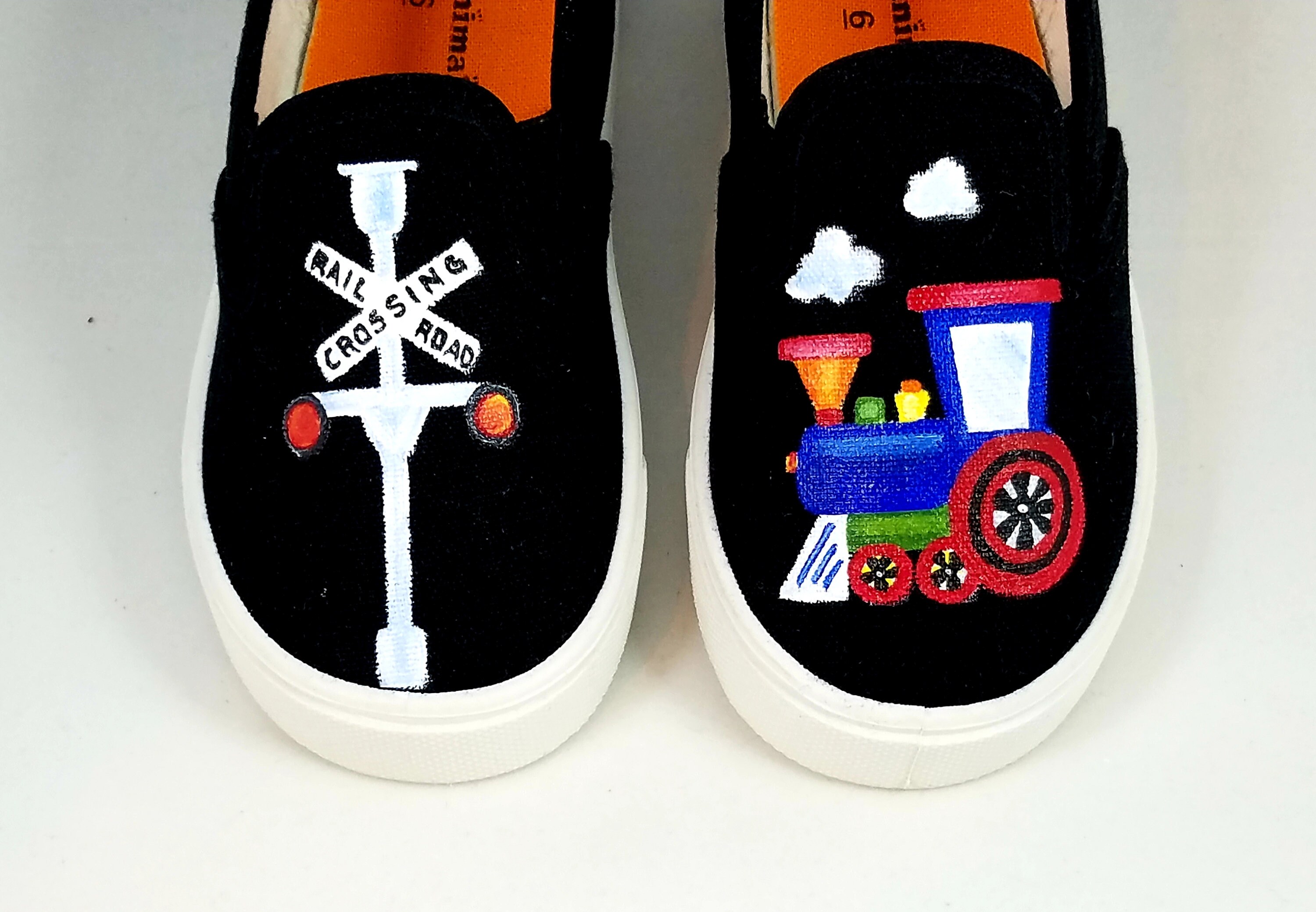 HAND PAINTED TRAIN Shoes Christmas Train Shoes Train Outfit - Etsy