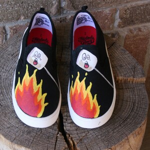 HAPPY CAMPER SHOES Hand Painted Shoes, Marshmallow Shoes, Smores Shoes ...
