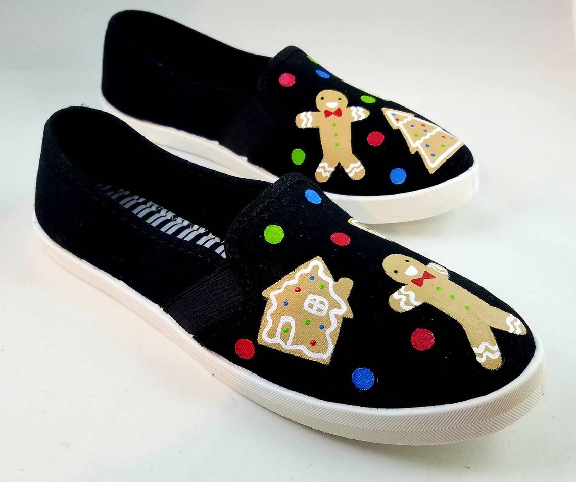 Hand PAINTED GINGERBREAD SHOES Gingerbread Man Shoes Baby/ - Etsy