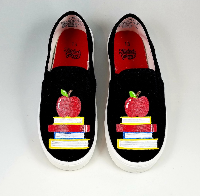 PAINTED TEACHER SHOES School Shoes Baby/toddler | Etsy