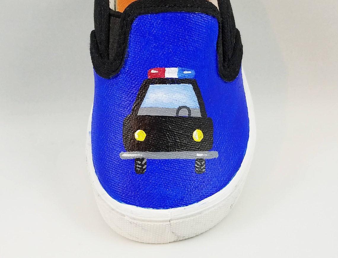 HAND PAINTED POLICE Shoes Cop Shoes Baby/toddler - Etsy