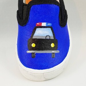 HAND PAINTED POLICE Shoes, Cop Shoes, Baby/toddler, Child/youth, and ...