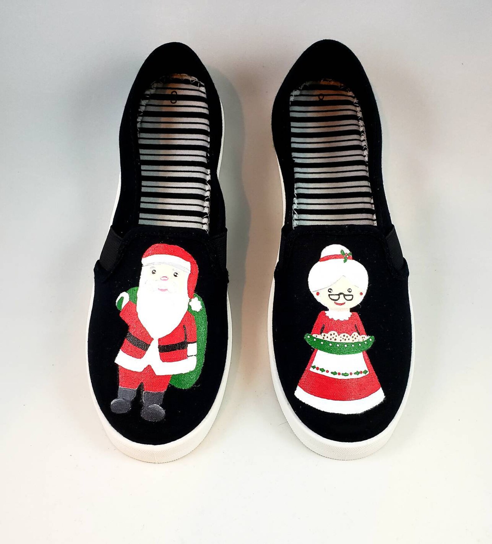 Hand PAINTED CHRITSMAS SHOES Santa and Mrs. Clause Shoes - Etsy
