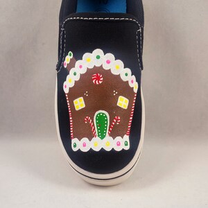 HAND PAINTED CHRISTMAS Shoes, Ginger Bread House, and Ginger Bread Man ...