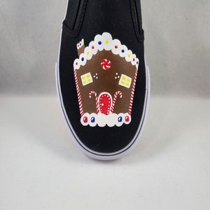 Hand PAINTED CHRISTMAS SHOES, Gingerbread Girl Shoes, Gingerbread House ...