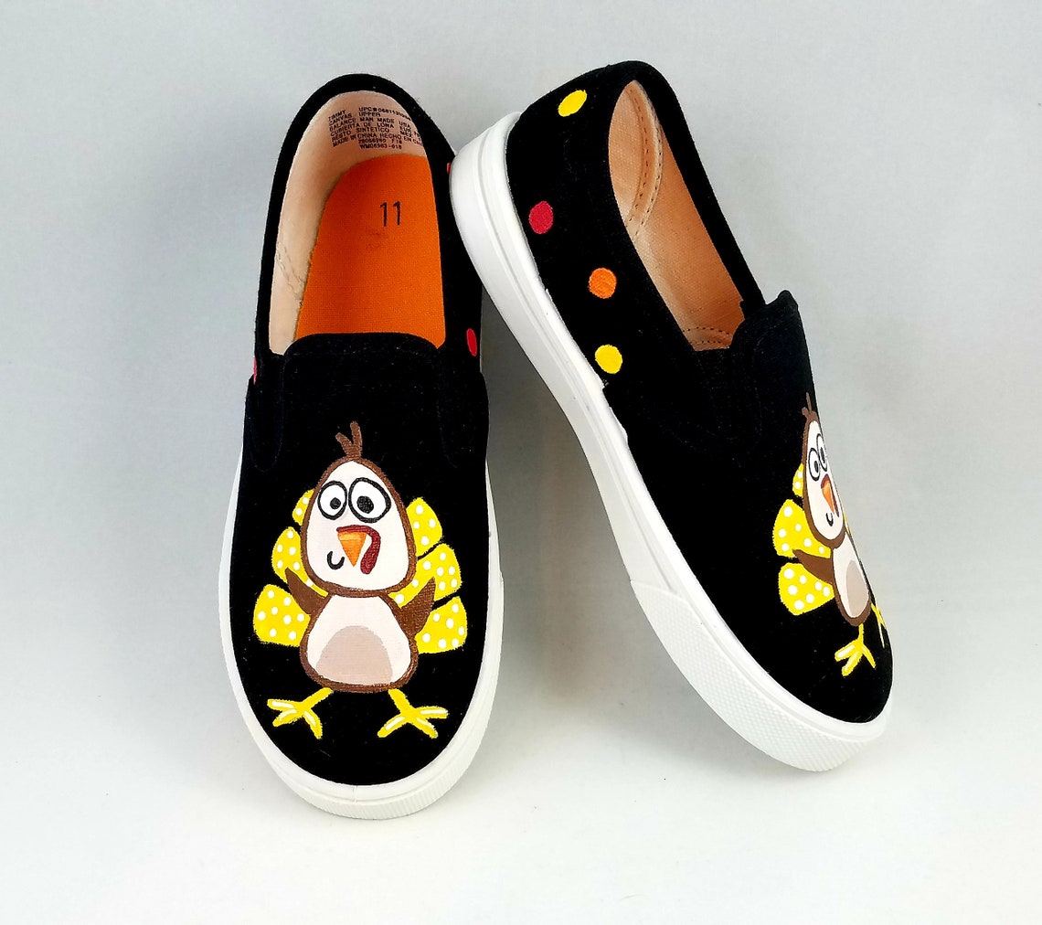 Hand PAINTED TURKEY SHOES, Thanksgiving Shoes, Baby/toddler, Child ...