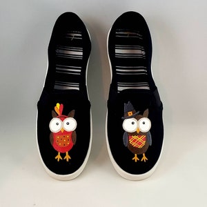 THANKSGIVING Hand PAINTED SHOES Owl Shoes, Pilgrim and Indian, Baby ...