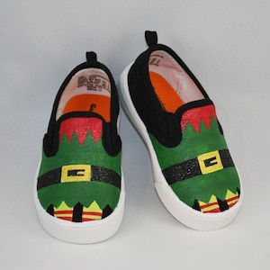 Hand PAINTED ELF SHOES, Christmas Shoes, Baby/toddler, Child/youth, and ...
