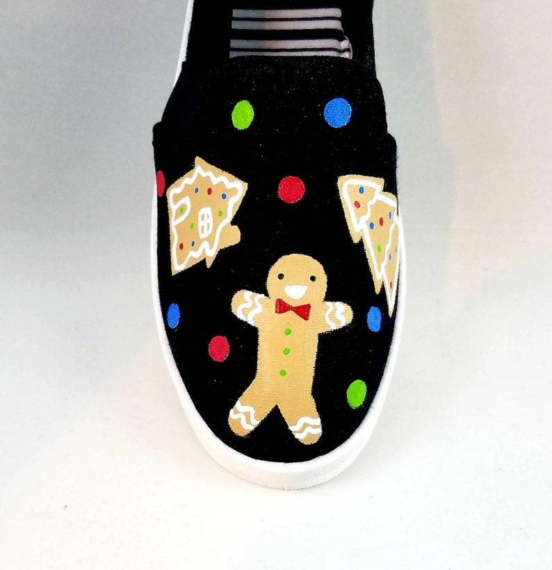 Hand PAINTED GINGERBREAD SHOES, Gingerbread Man Shoes, Baby/ Toddler ...