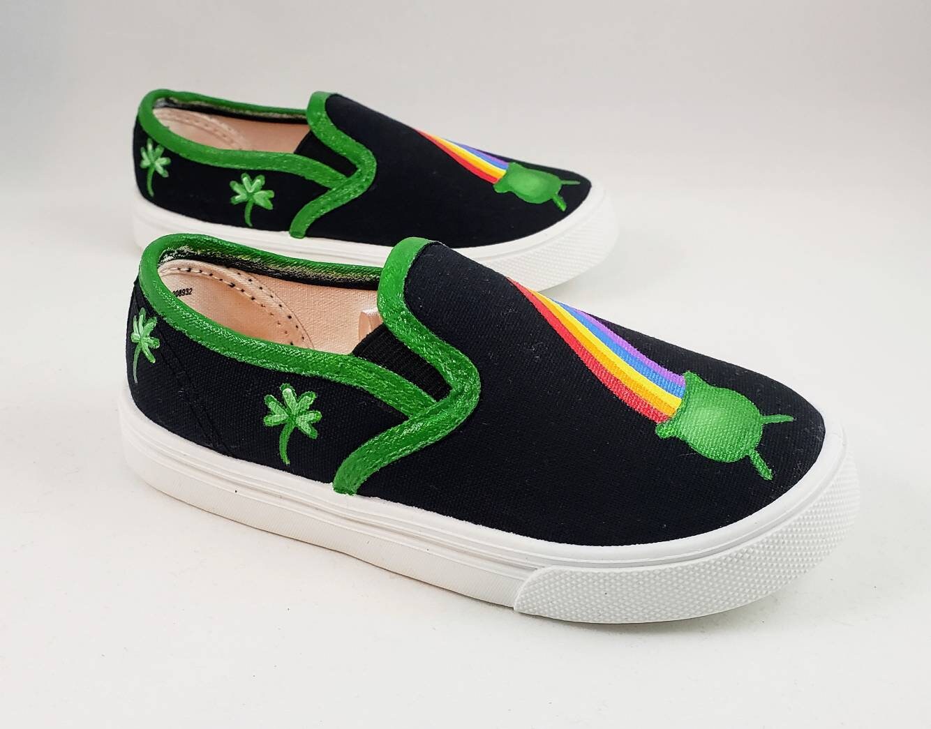 Hand PAINTED ST PATRICKS Day Shoes, Shamrock Shoes, Rainbow Shoes, Baby ...