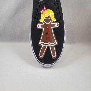 Hand PAINTED CHRISTMAS SHOES, Gingerbread Girl Shoes, Gingerbread House ...