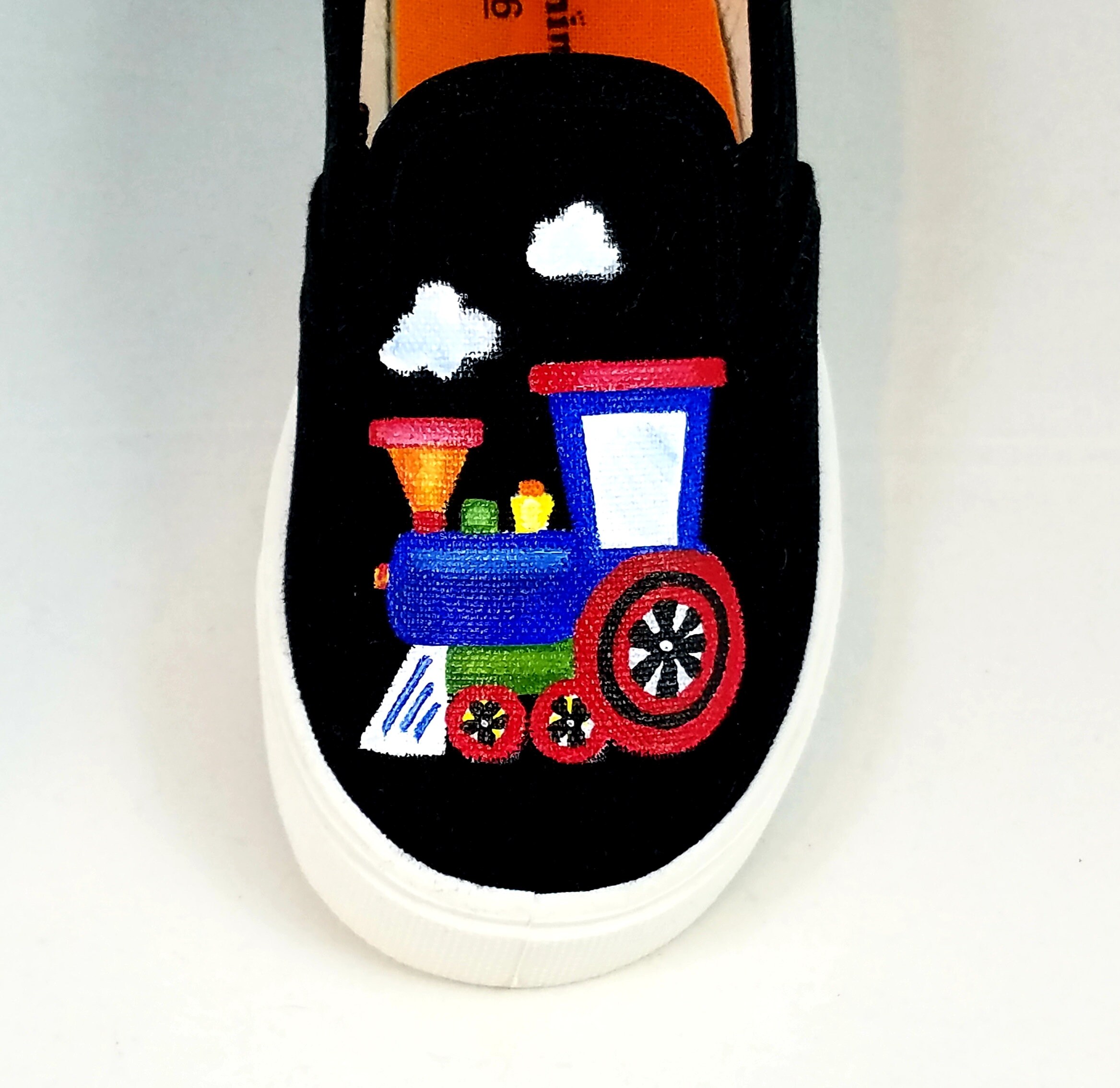 HAND PAINTED TRAIN Shoes Christmas Train Shoes Train Outfit - Etsy