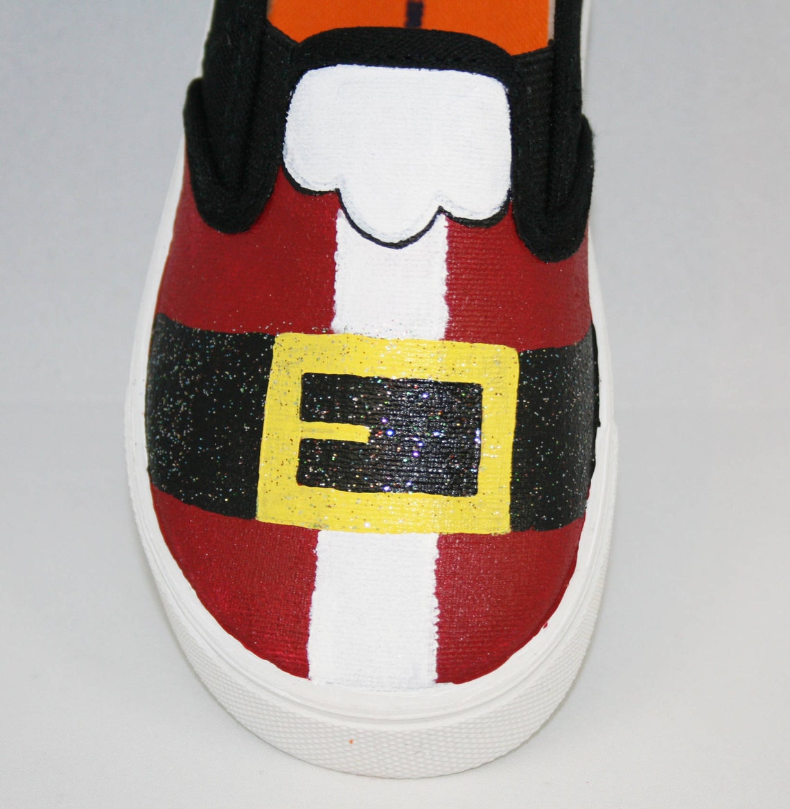 Hand PAINTED SANTA SHOES Santa's Belt Shoes Christmas - Etsy