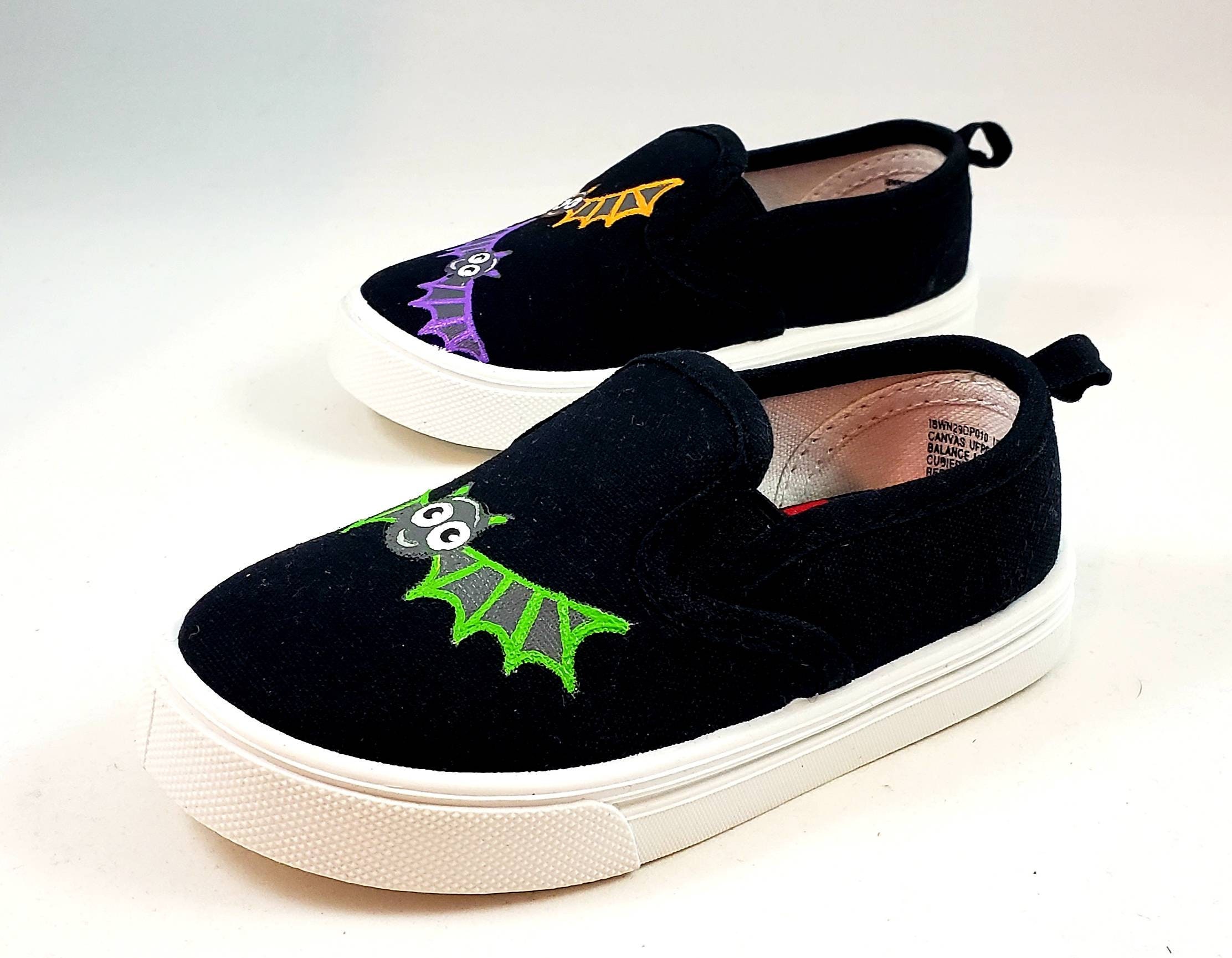 Hand PAINTED HALLOWEEN SHOES bat shoes baby toddler | Etsy