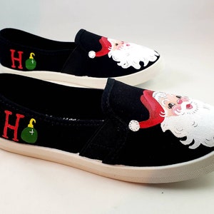 HAND PAINTED CHRISTMAS Shoes, Santa Shoes, Baby/toddler, Child/youth ...