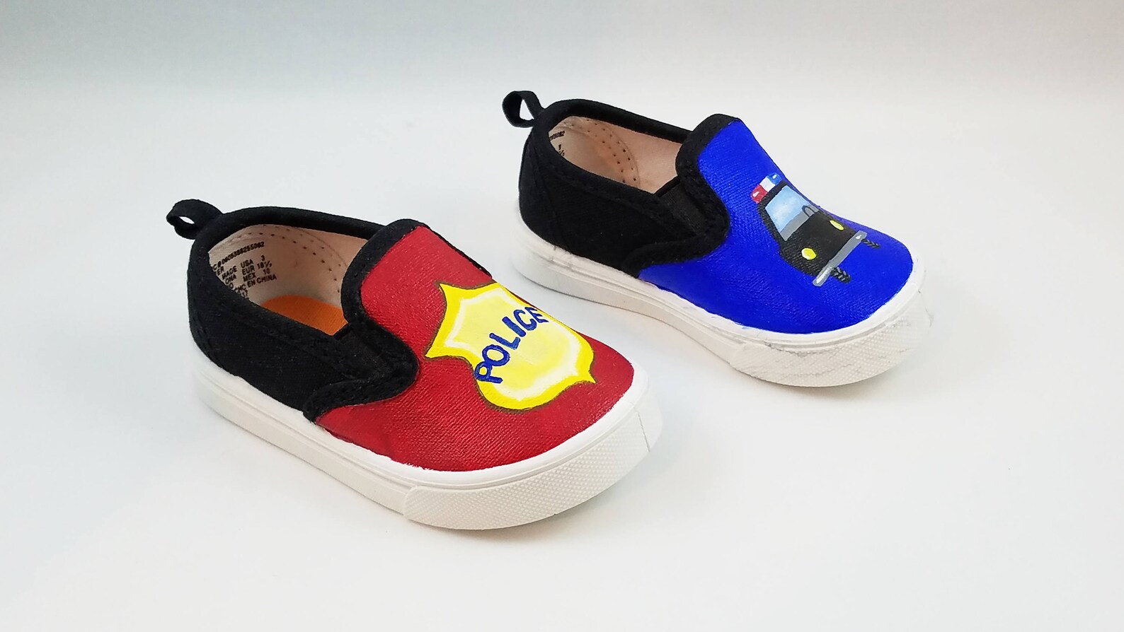 HAND PAINTED POLICE Shoes Cop Shoes Baby/toddler - Etsy