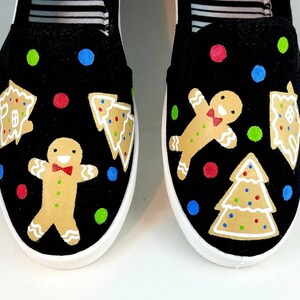 Hand PAINTED GINGERBREAD SHOES, Gingerbread Man Shoes, Baby/ Toddler ...