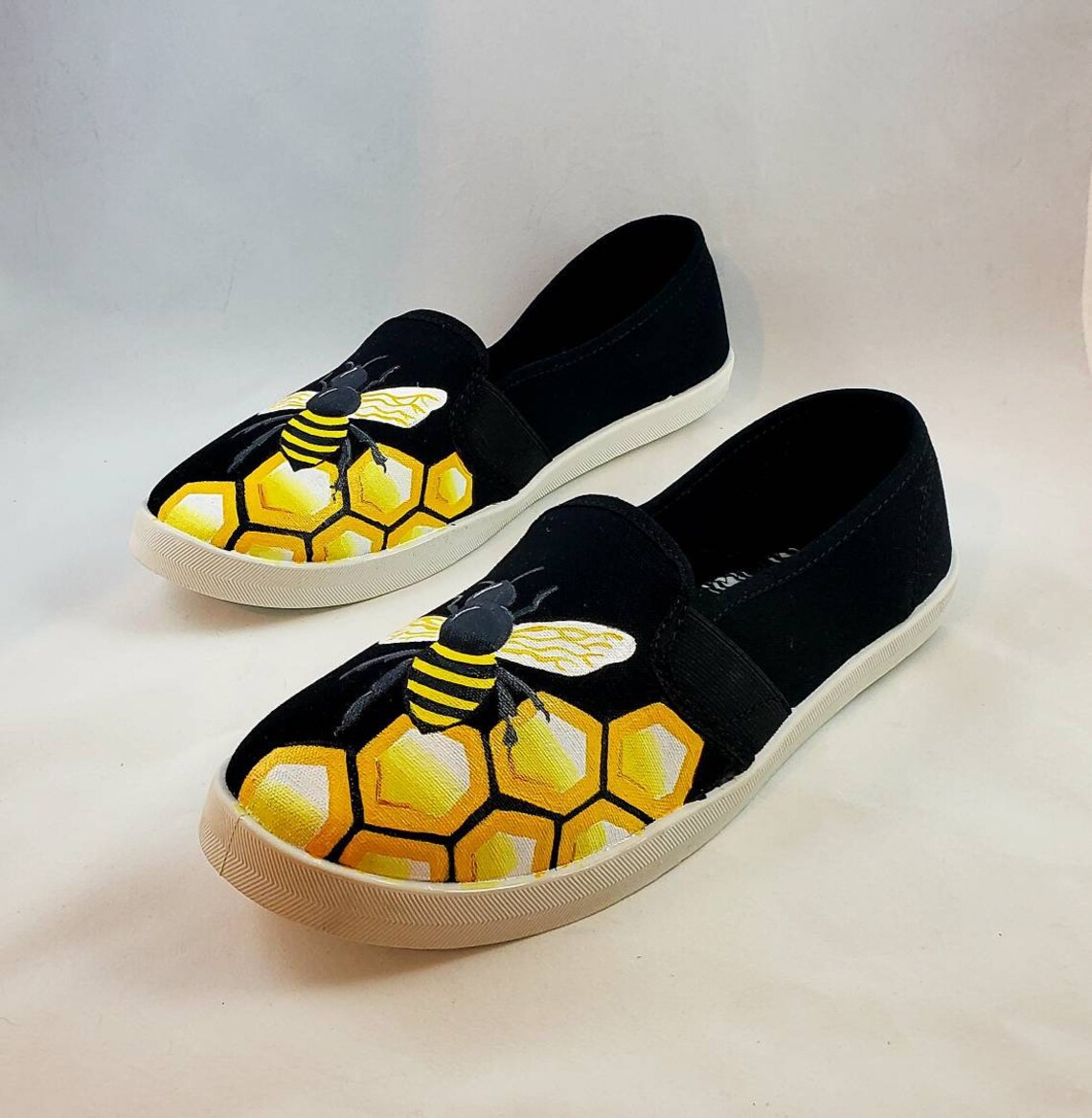 Hand PAINTED BEE SHOES Honey Comb Shoes Baby Toddler | Etsy