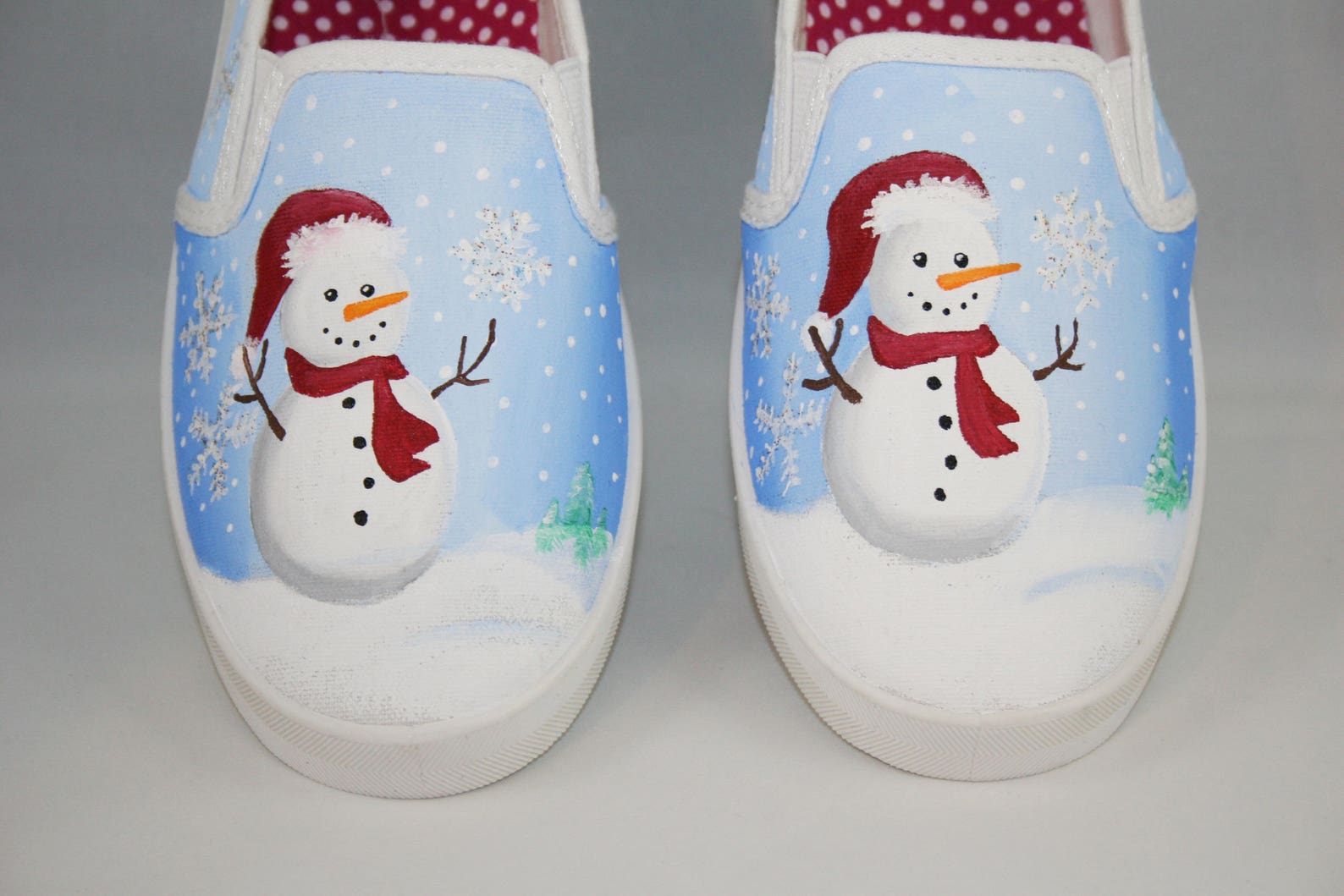 Hand PAINTED SNOWMAN SHOES, Christmas Shoes, Women's Sizes - Etsy