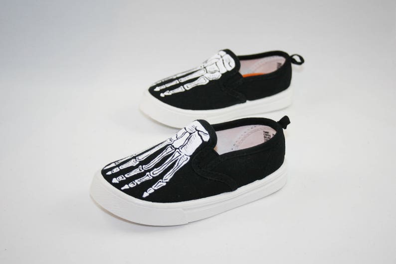 Hand PAINTED HALLOWEEN SHOES, Skeleton Feet Shoes, Baby/toddler, Child ...