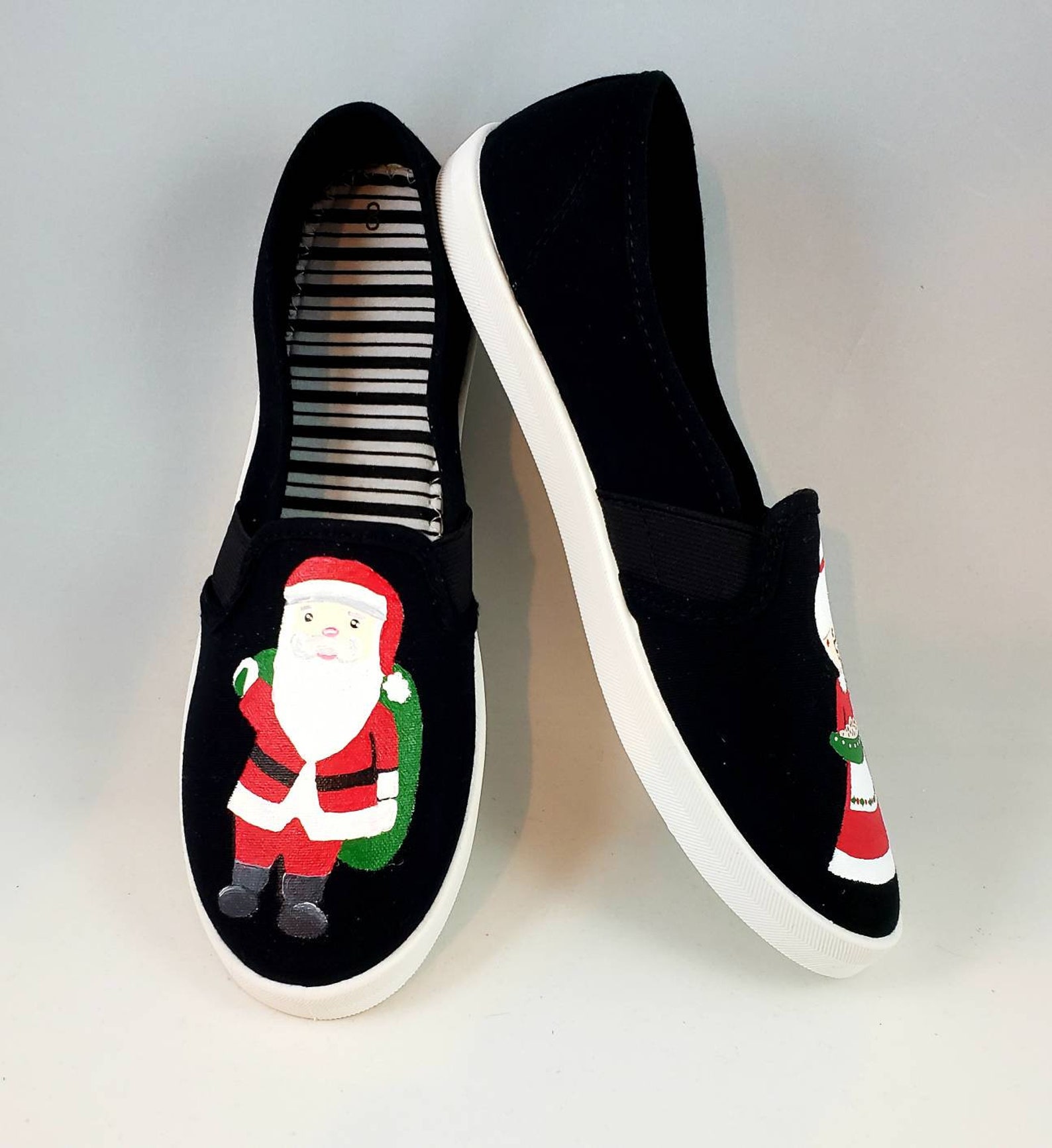 Hand PAINTED CHRITSMAS SHOES Santa and Mrs. Clause Shoes - Etsy