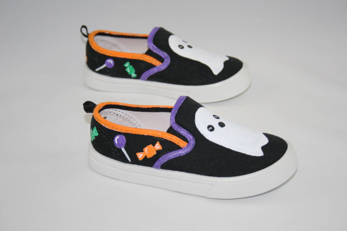 Hand PAINTED HALLOWEEN SHOES, Ghost Shoes, Candy Shoes, Baby/toddler ...