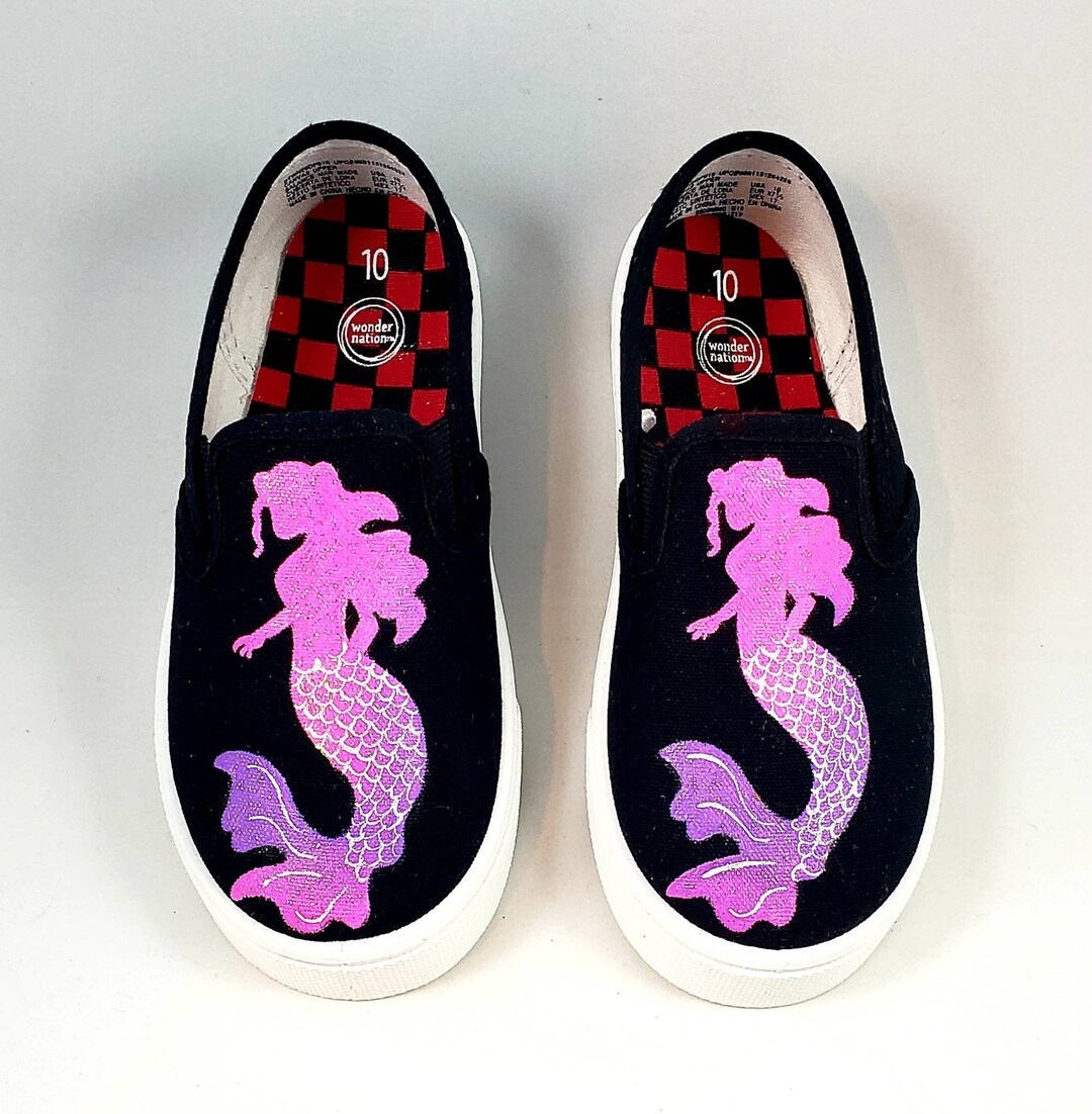 Hand PAINTED MERMAID SHOES, Girls Shoes, Baby, Toddler, Child, Youth ...