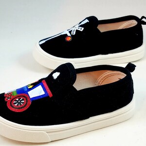 HAND PAINTED TRAIN Shoes, Christmas Train Shoes, Train Outfit, Baby ...