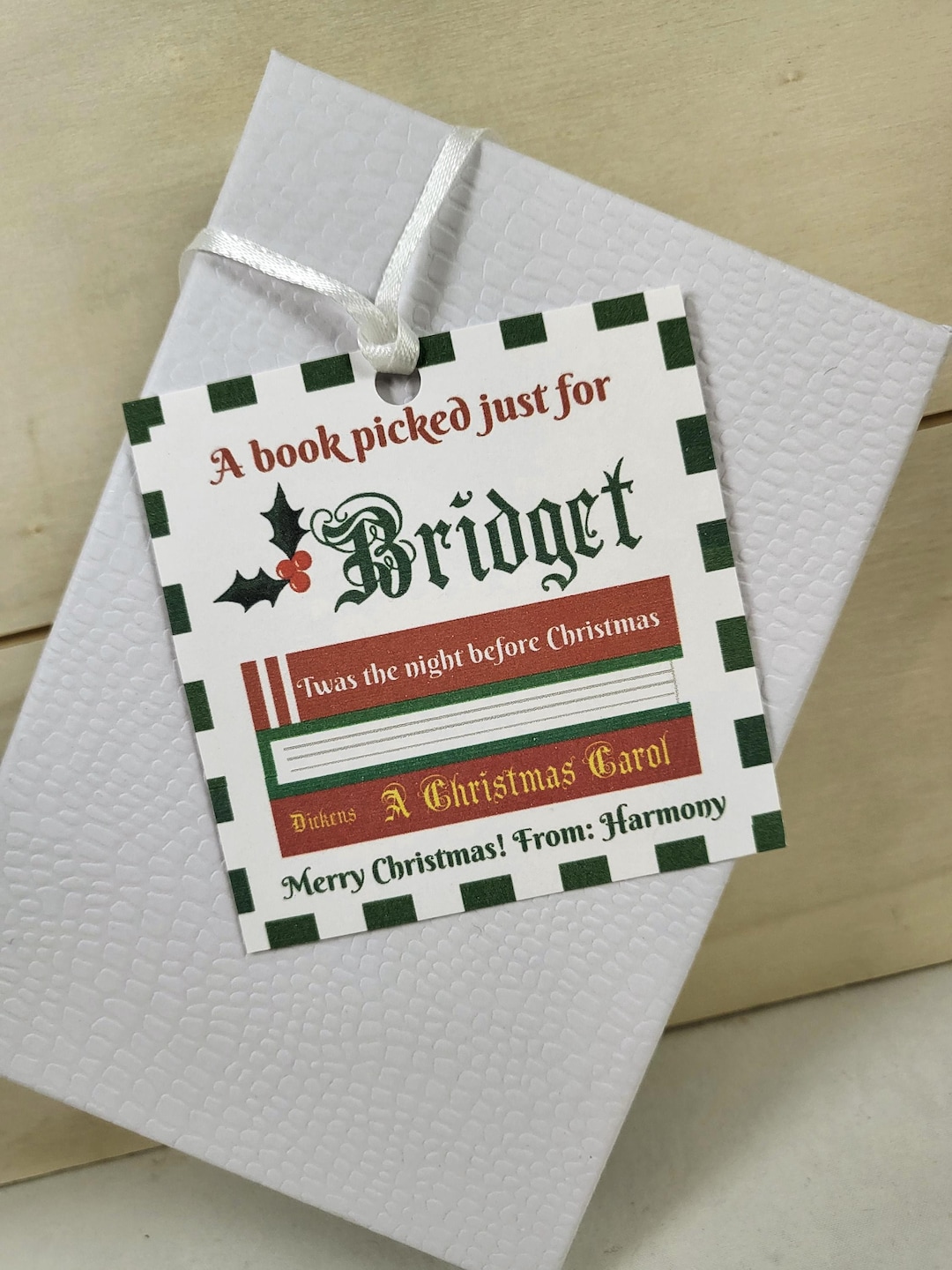 Digital Gift Tag, CHRISTMAS BOOK GIFT Tag, Book Lover Gift Tag ...