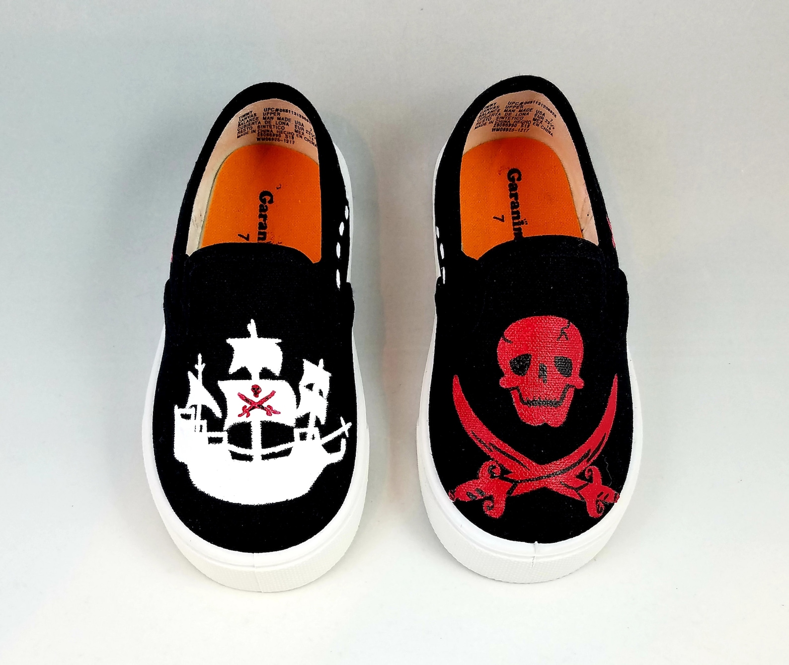 PIRATE SHOES Skull and Swords Pirate Ship Hand PAINTED - Etsy