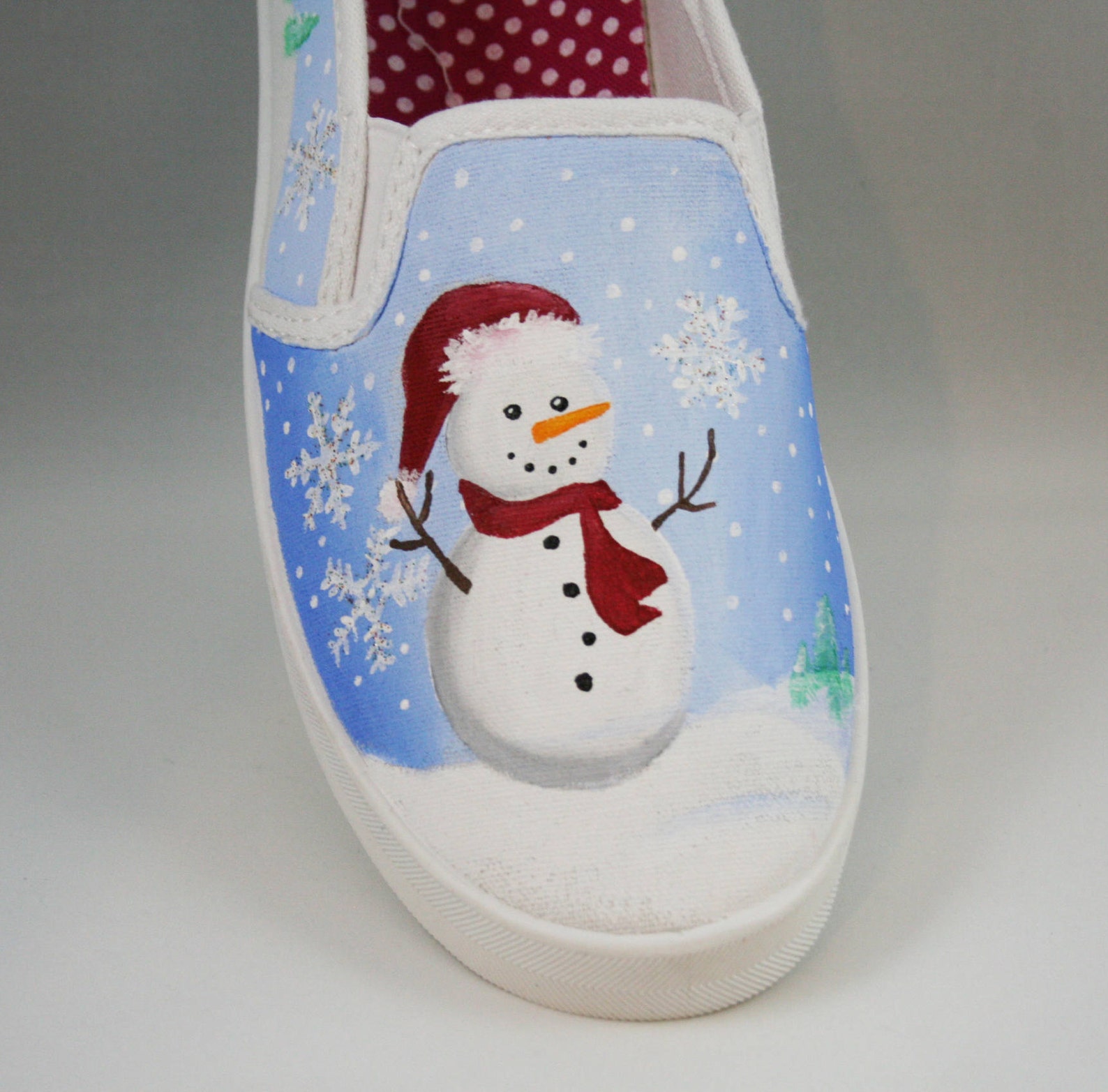 Hand PAINTED SNOWMAN SHOES, Christmas Shoes, Women's Sizes - Etsy